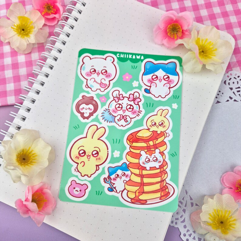 Chiikawa Inspired - Chibi Animal Friends - Kiss Cut - Sticker Sheet - Etsy