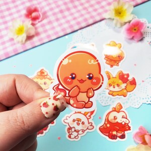 Fire Type Starter Monsters - Sticker Pack - Etsy