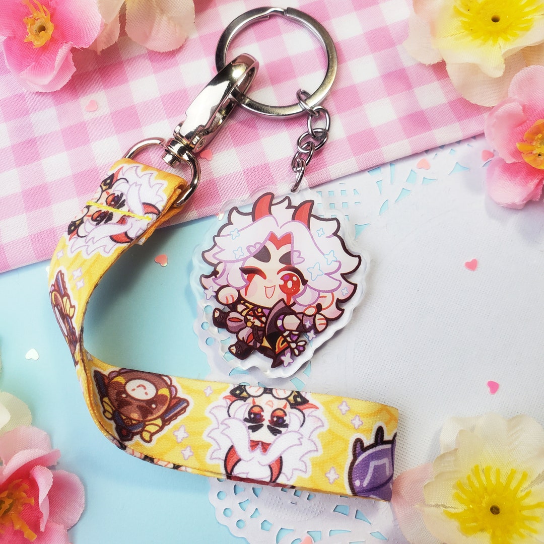Genshin Impact - Arataki Itto - Mini Lanyard + Acrylic Keychain Set - Etsy