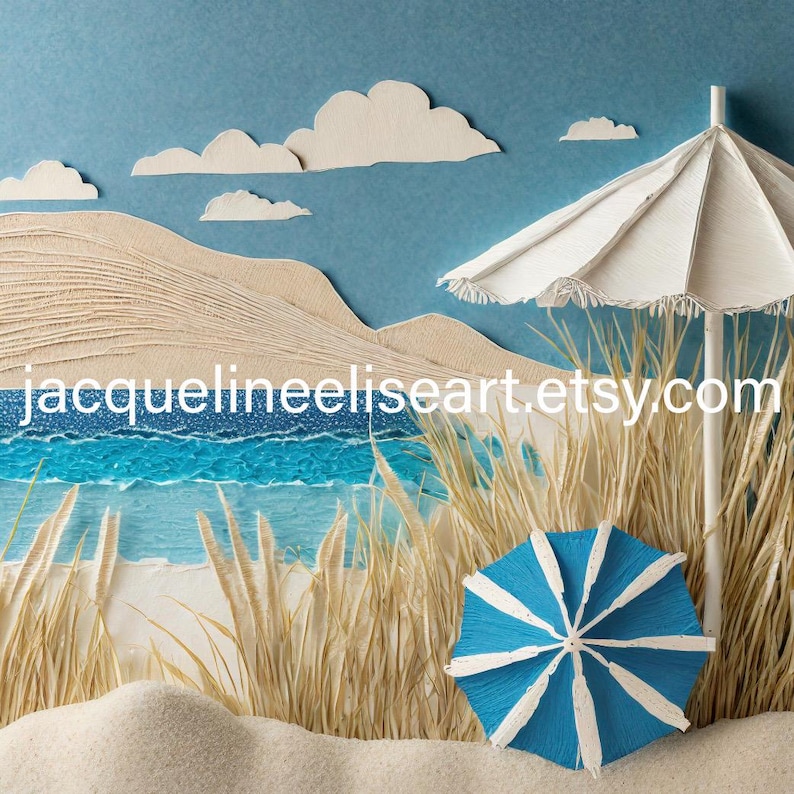 Beach Ocean Landscape Digital Images Printable Bundle for Crafting ...