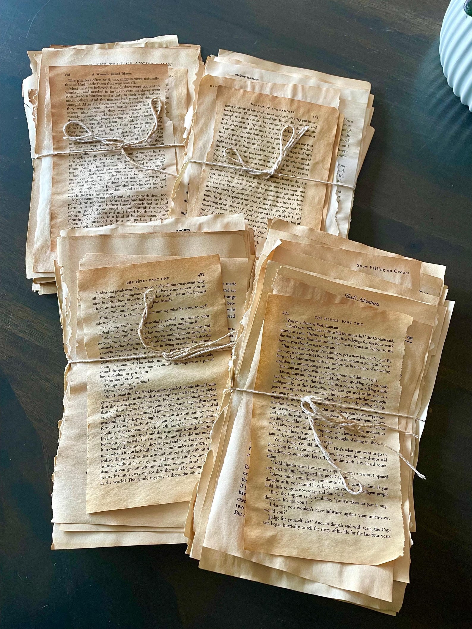 Coffee and Tea Stained Book Pages - Bundle of 50 - Etsy