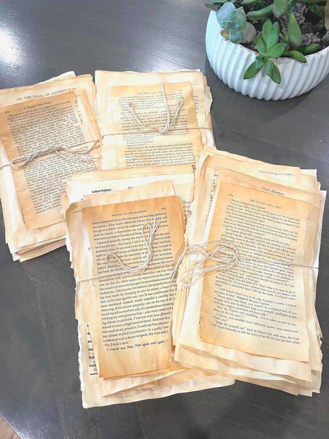 Coffee and Tea Stained Book Pages - Bundle of 50 - Etsy
