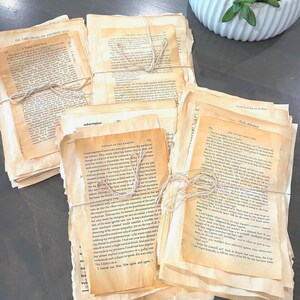 Coffee and Tea Stained Book Pages - Bundle of 50 - Etsy