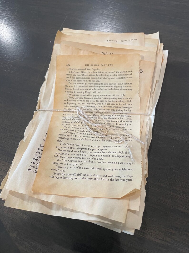 Coffee and Tea Stained Book Pages - Bundle of 50 - Etsy