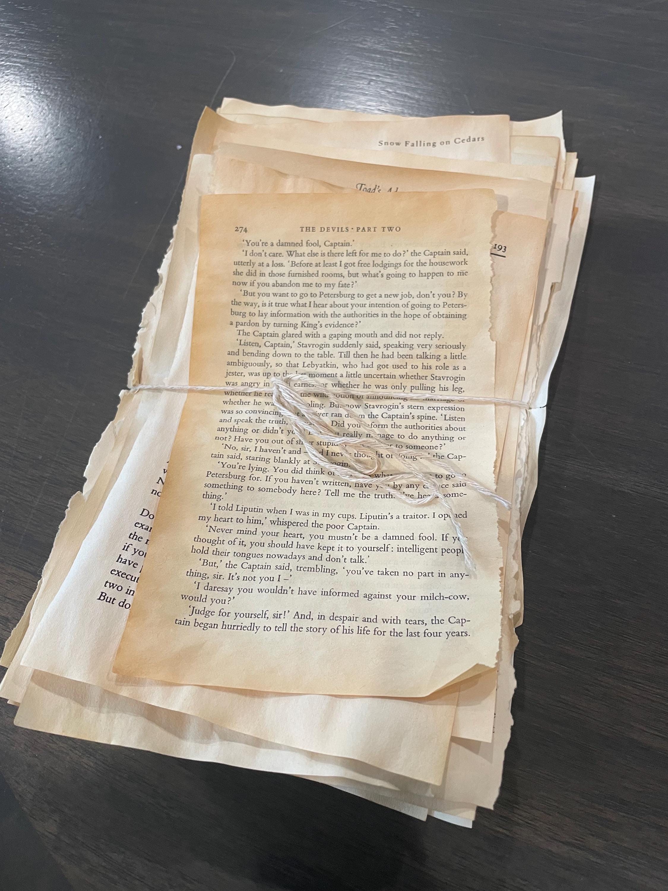 Coffee and Tea Stained Book Pages - Bundle of 50 - Etsy