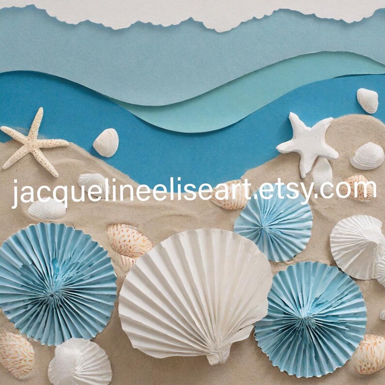 Beach Ocean Landscape Digital Images Printable Bundle for Crafting ...