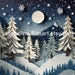 Christmas Themed Winter Forest Landscape Digital Images Bundle for ...