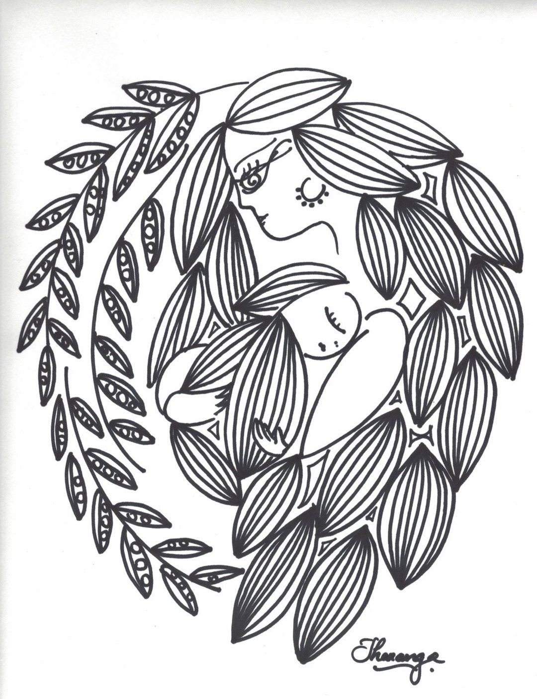 Mother and Child - Print and Color! - Etsy