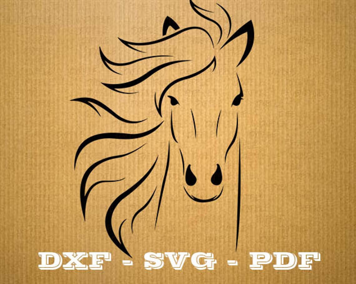 Cheval DXF et SVG fichier Découpe numerique, Clipart, vecteur, cricut ...