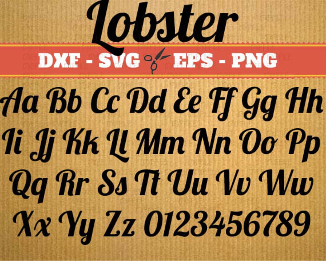 Lobster Script Monogram Svg Font; Svg, Dxf, Eps, Png; Digital Monogram ...