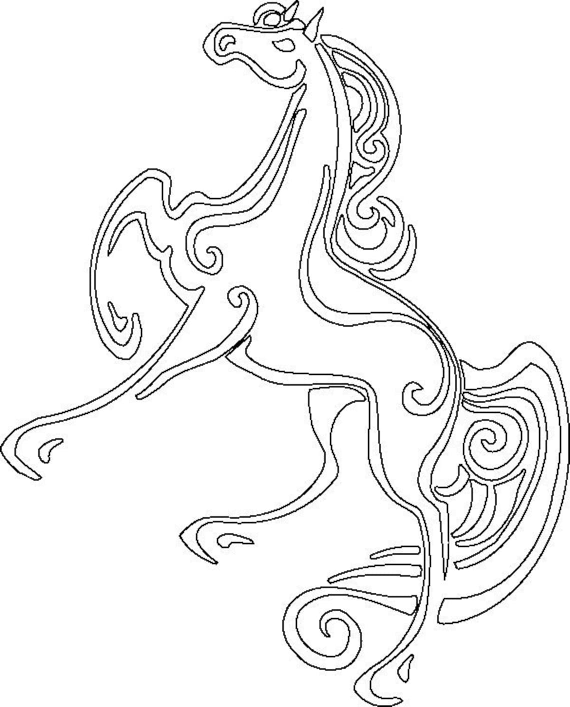 Format .dxf Cheval design CNC découpe fichier vectoriel vinyle Cricut ...