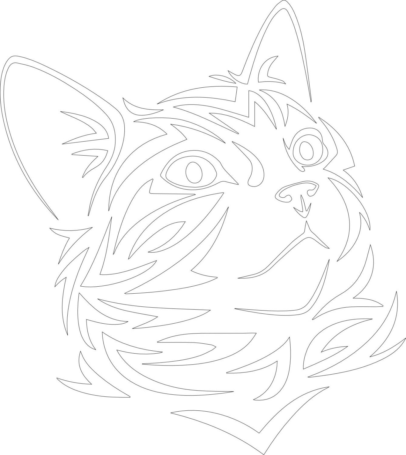 File DXF Cat Silhouette Svg Png Dxf cat cricut clipart | Etsy