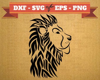 Lion SVG Cutting Files Lion Head Clipart Svg Dxf Png - Etsy