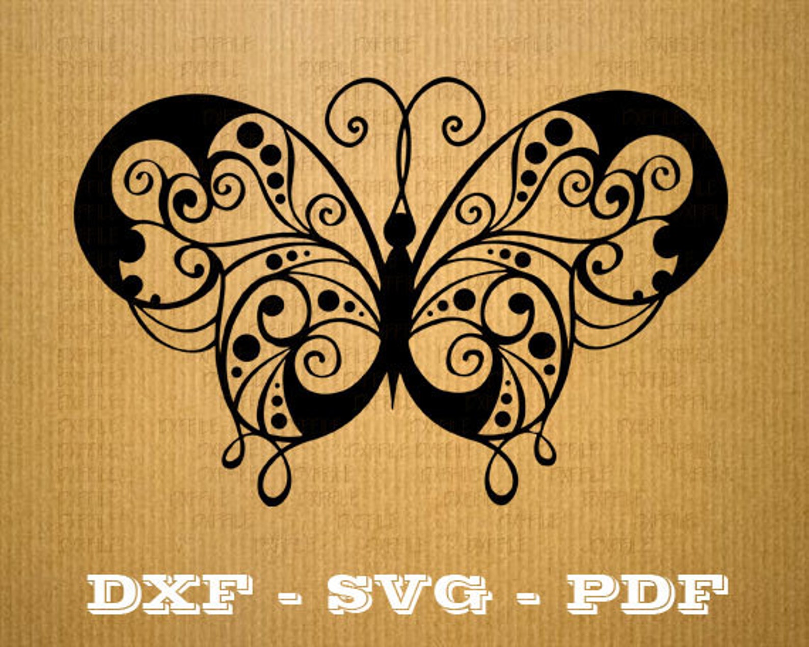 Format .dxf Papillon animal stylé CNC découpe fichier cricut vectoriel ...