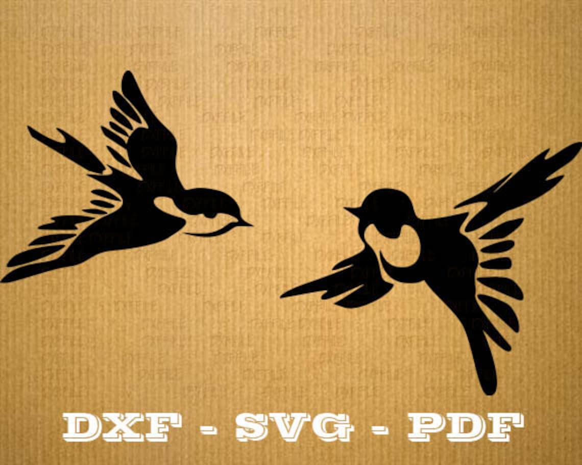 Oiseaux SVG Hirondelle fichier vectoriel pour cricut, oiseau cutting ...