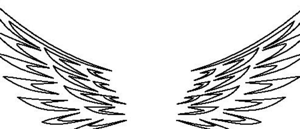 Format .dxf Angel Wing CNC Cutting File Vector Vinyl DXF SVG Pdf File ...