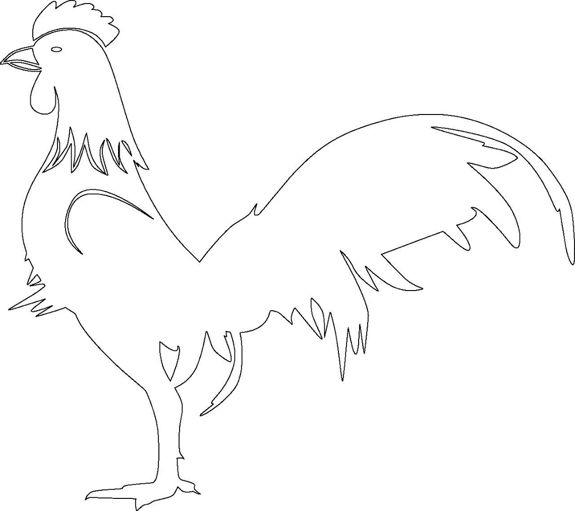 Format .dxf Coq fr- CNC découpe fichier - vectoriel vinyle - fichier ...