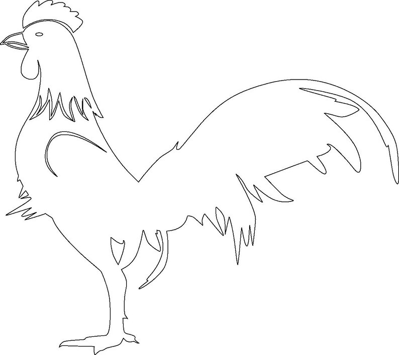 Format .dxf Coq fr- CNC découpe fichier - vectoriel vinyle - fichier ...