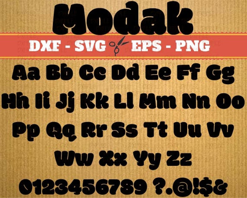 Modak Svg Font Alphabet Svg Font Svg Dxf Eps Png Digital | Etsy