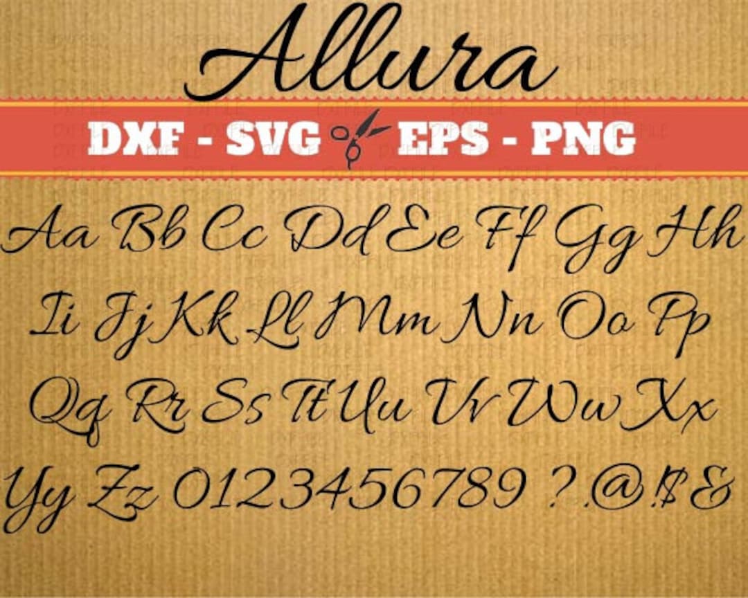 Allura Monogram Svg Font; Svg, Dxf, Eps, Png; Digital Monogram ...