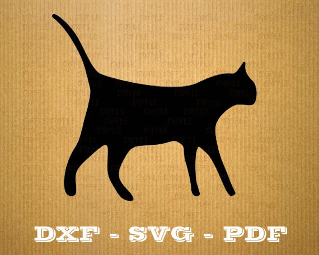 CNC Cat Dxf Files Cnc Files and Laser Cutting File Vector Vinyl Dxf Svg Pdf File Files Cnc Svg ...