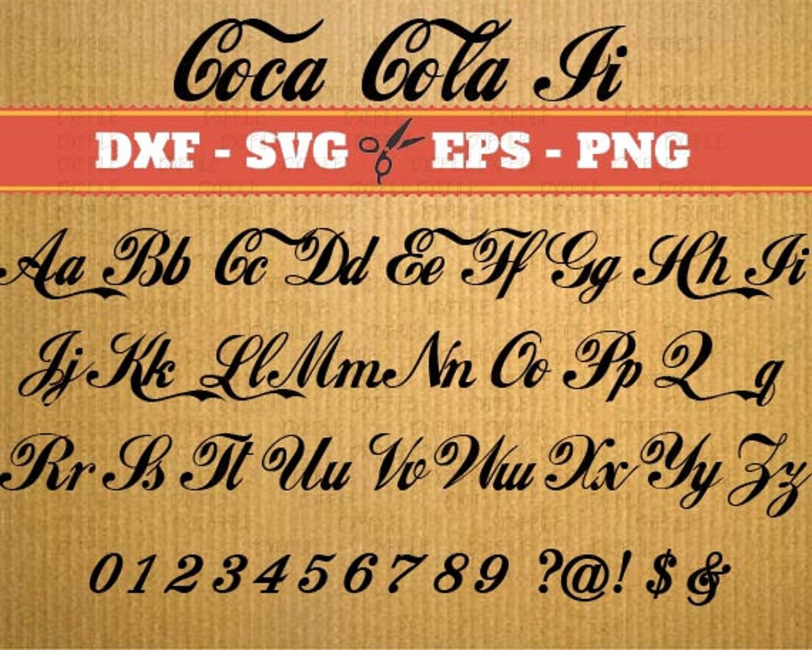 Coca Cola Monogram Font Svg Files ; Svg, Dxf, Eps, Png; Silhouette ...