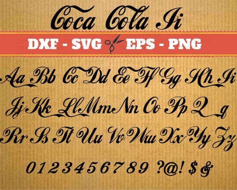 Coca Cola Monogram Font Svg Files Svg Dxf Eps Png Digital | Etsy