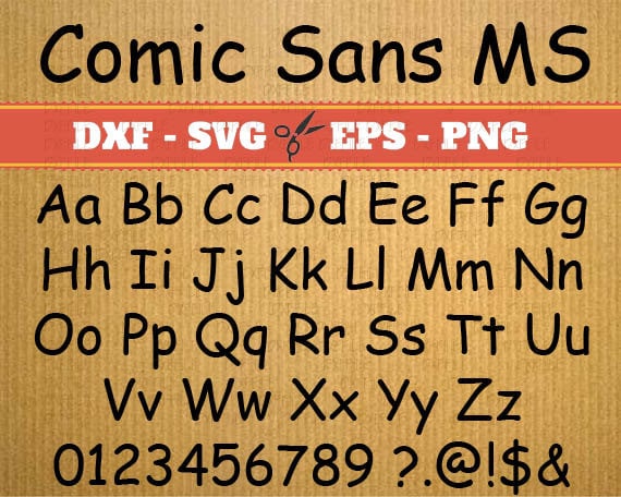 Comic Sans MS Script Monogram Svg Font; Svg, Dxf, Eps, Png; Digital ...