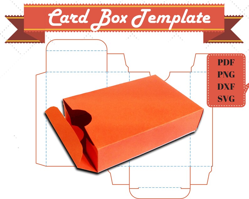 Card Box Template Printable Pdf Png Svg Dxf Digital Downloads Patern ...