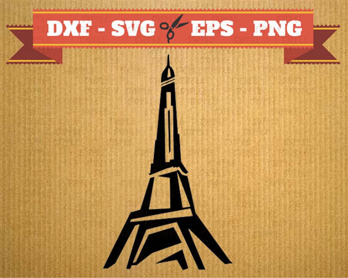 Format .dxf Tour Eiffel Paris CNC découpe fichier vectoriel vinyle ...