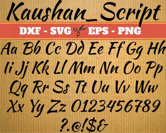 Kaushan Script Monogramme Svg Font; Svg, Dxf, Eps, Png; Digital ...