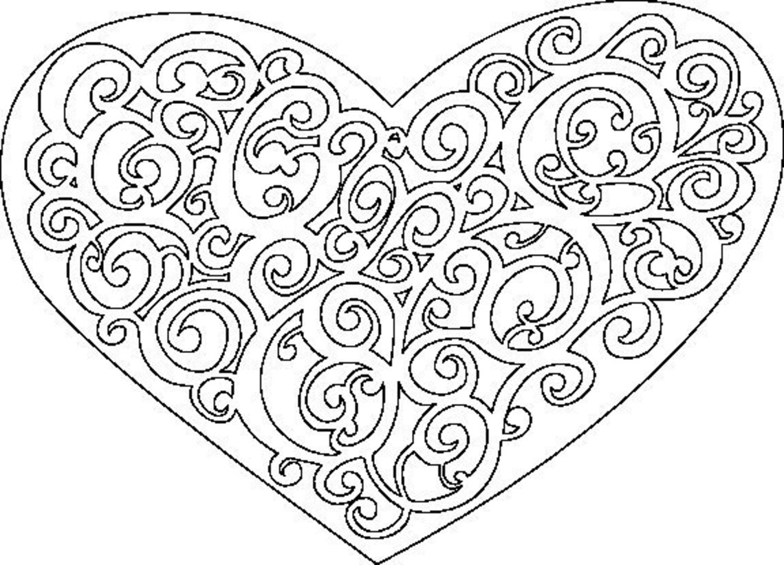 Format .dxf Coeur art decoratif CNC découpe fichier vectoriel vinyle ...