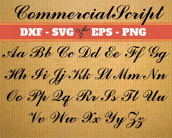 CommercialScript BT Script SVG Monogramme Svg Font Svg, Dxf, Eps, Png Digital Monogramme ...