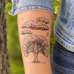 tiny oak tree tattoo