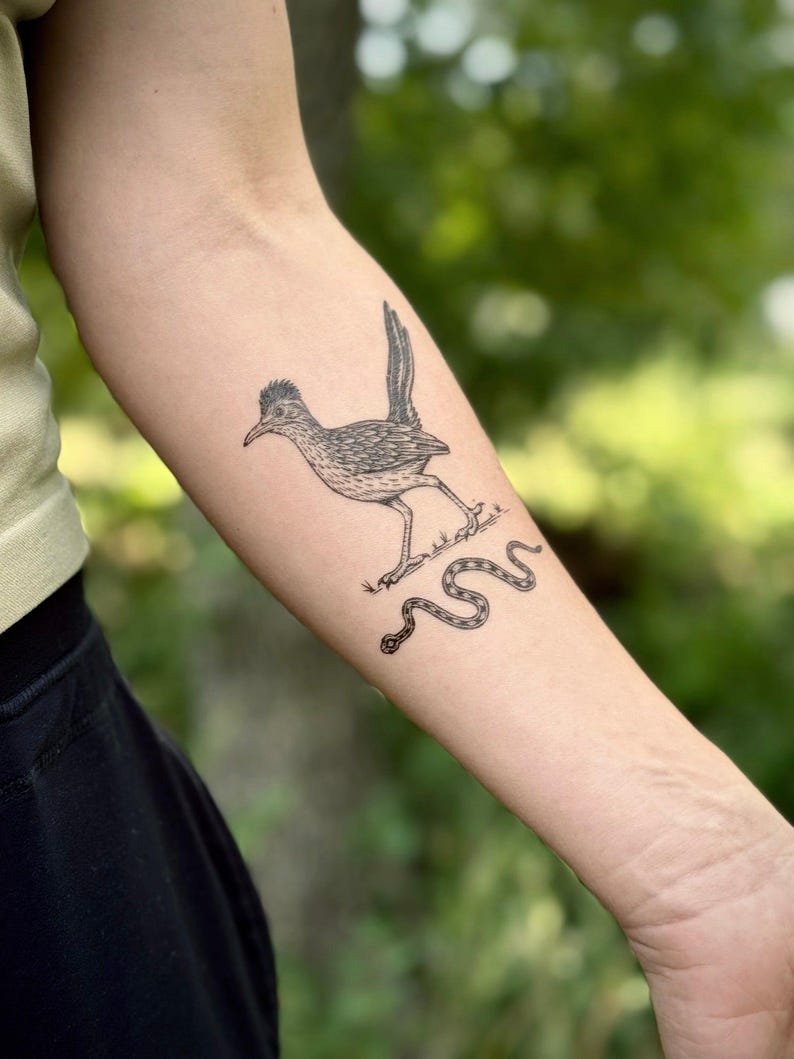 Roadrunner Temporary Tattoo - Etsy Australia