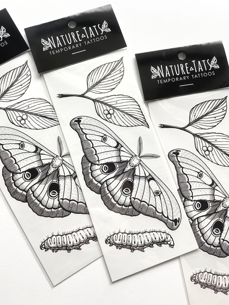 Polyphemus Moth Temporary Tattoo Lifecycle Design Nature - Etsy