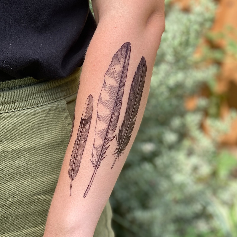 The Black Feather Tattoos - Etsy