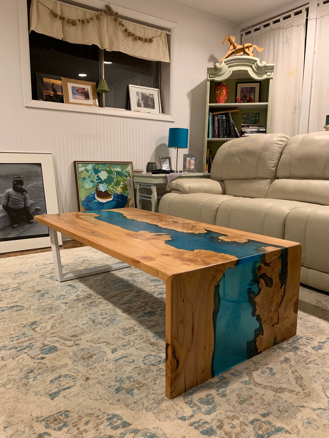 Custom Epoxy Resin River Waterfall Table - Etsy
