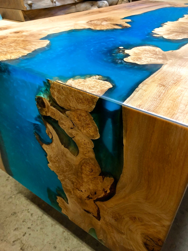Custom Epoxy Resin River Waterfall Table - Etsy Canada