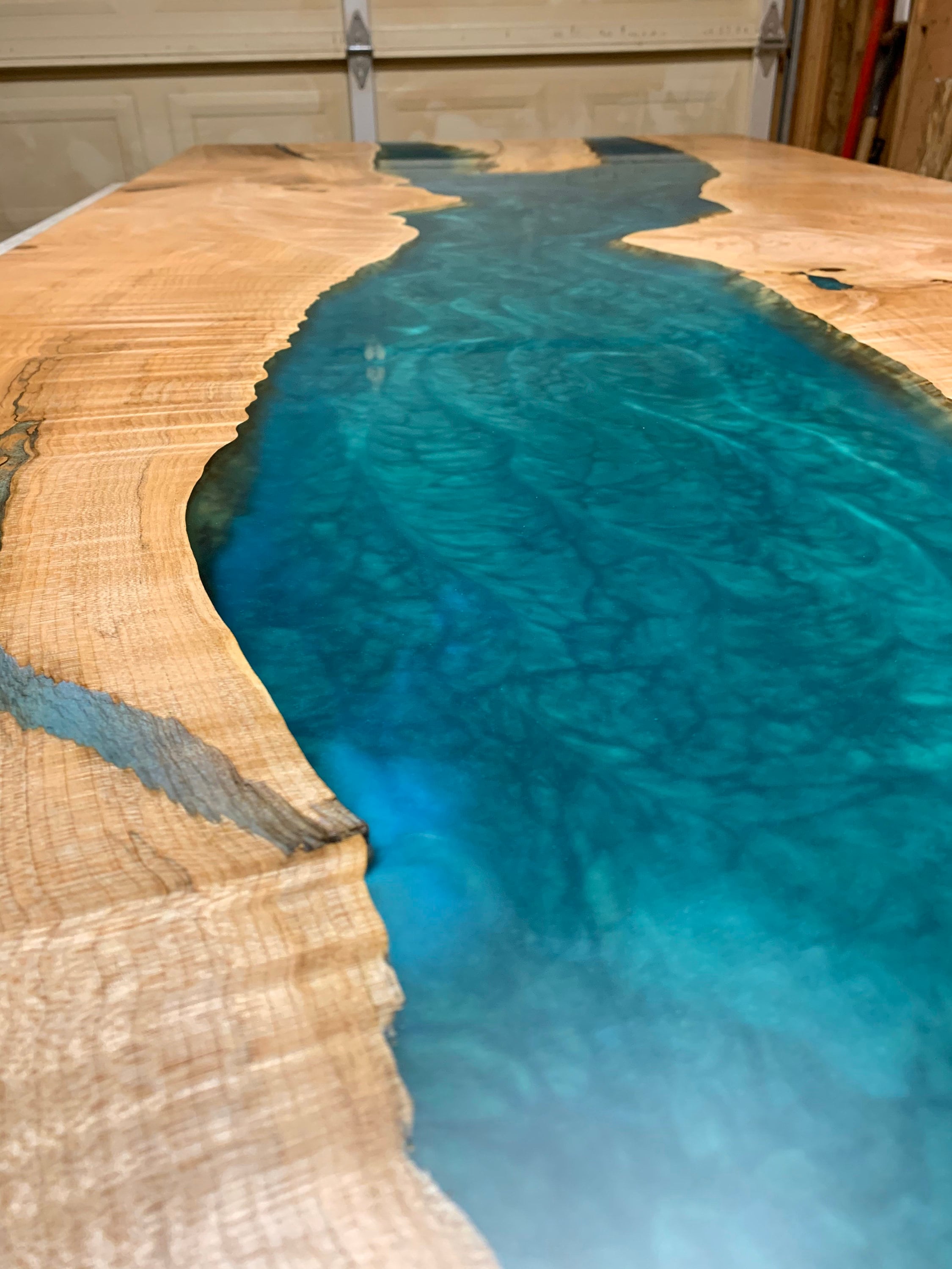 Maple and Epoxy Resin Split River Dining Table - Etsy