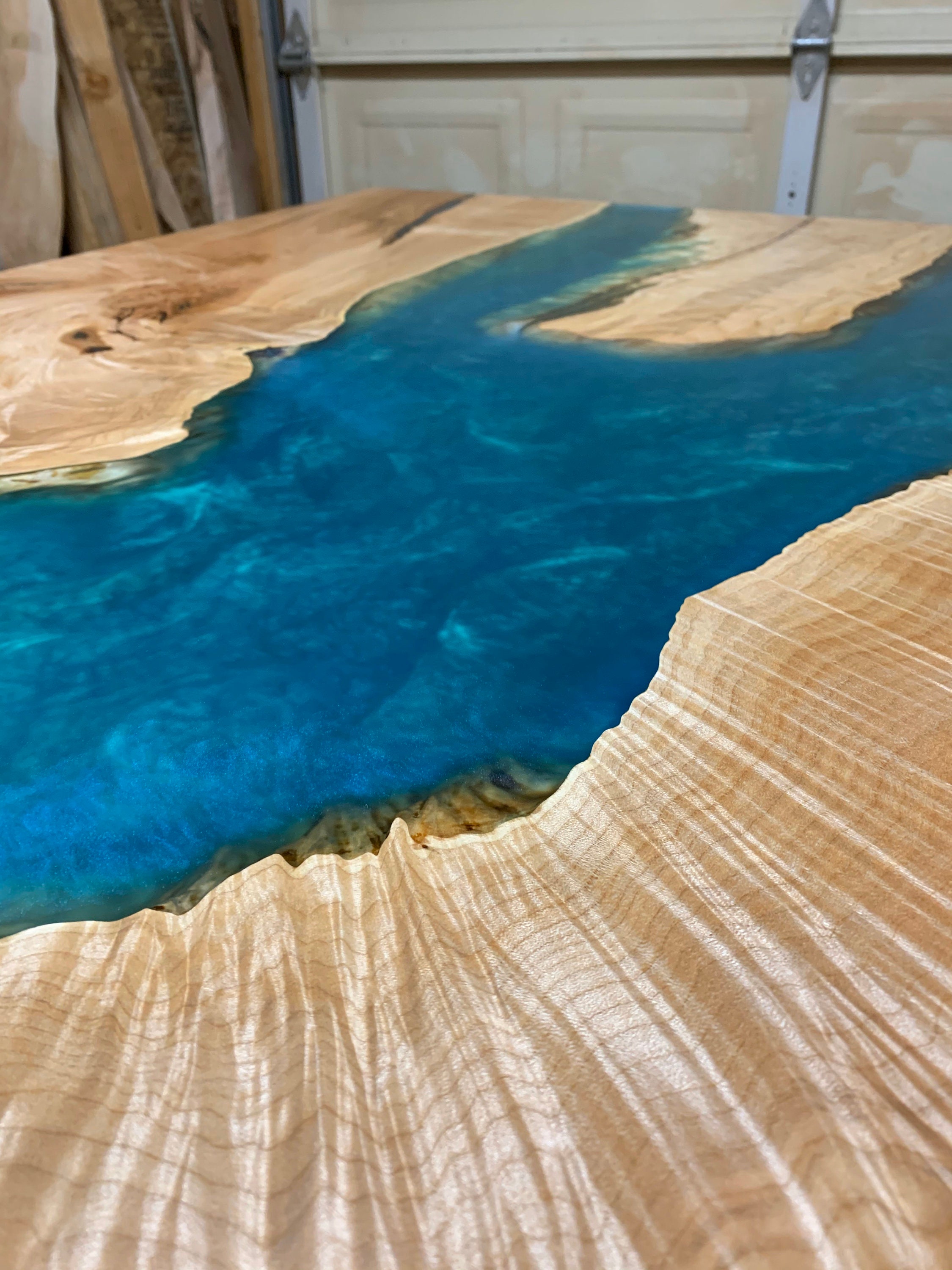 Maple and Epoxy Resin Split River Dining Table - Etsy