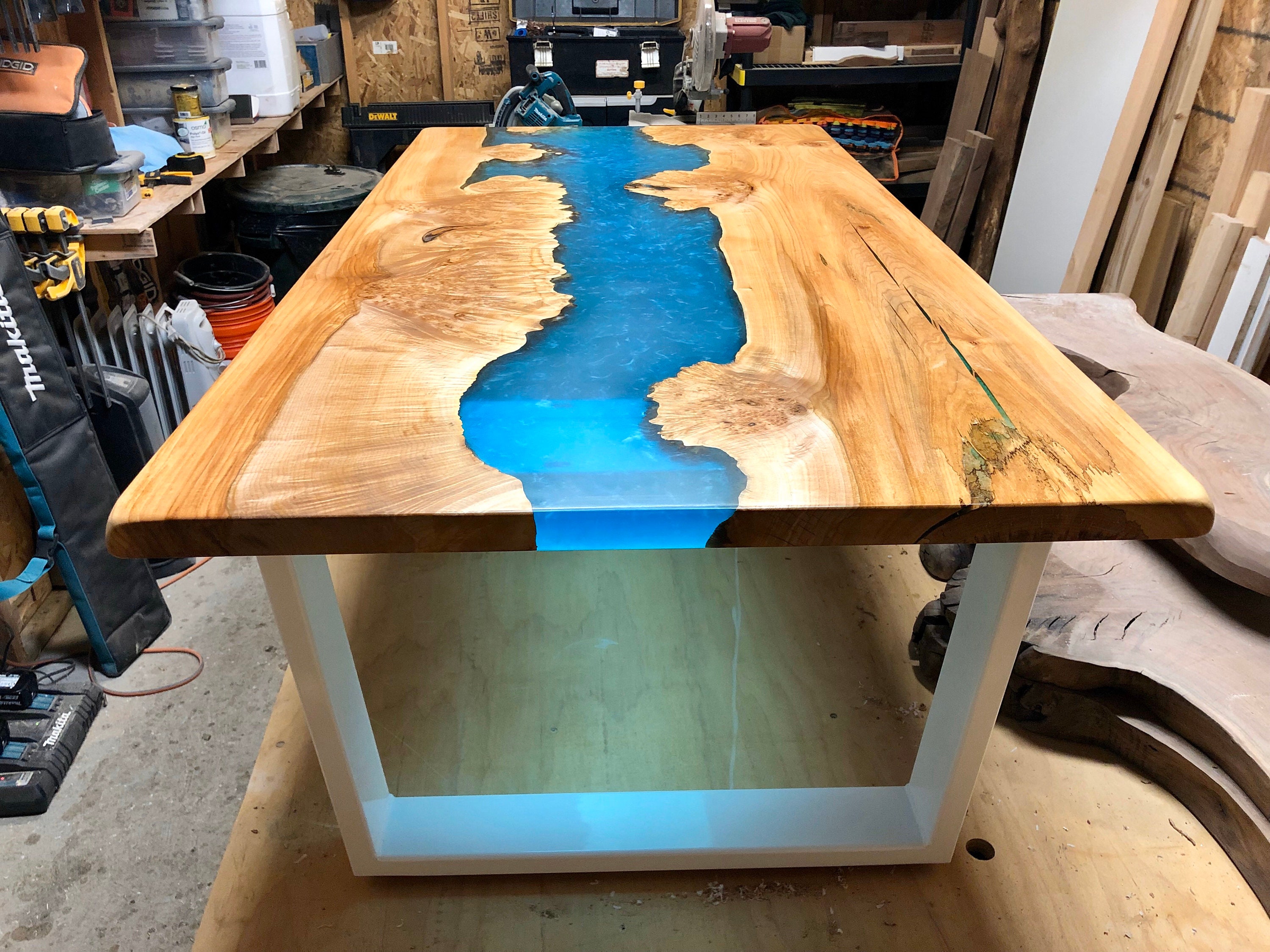 Custom Epoxy Resin River Waterfall Table - Etsy