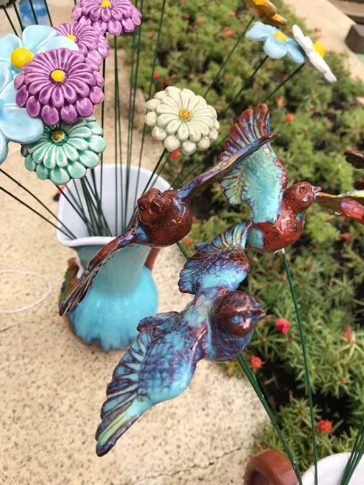 Ceramic Flowers on Steam. Handmade. Garden Flowers. Decor. - Etsy