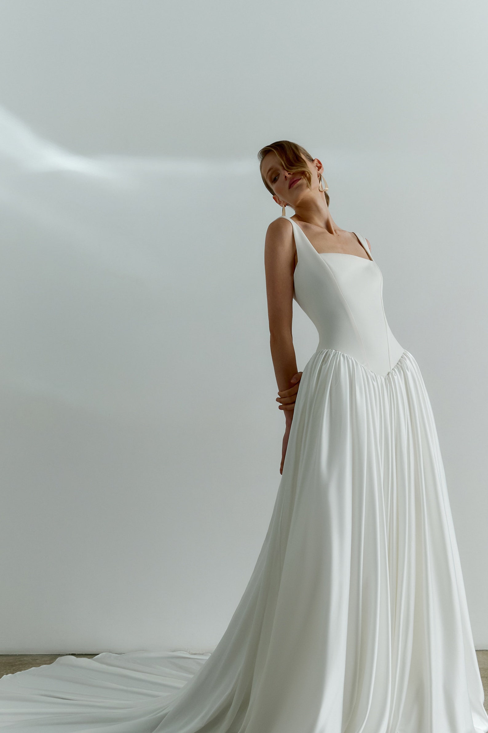 Drop Waist Wedding Dress Square Neck Basque Waist Wedding Dress ...