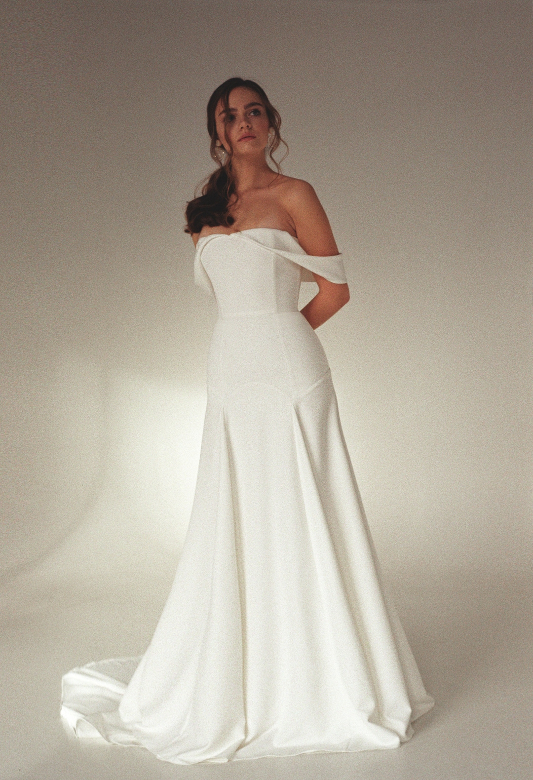 Off-the-shoulder Wedding Dress Minimalist Wedding Dress Modern Wedding ...