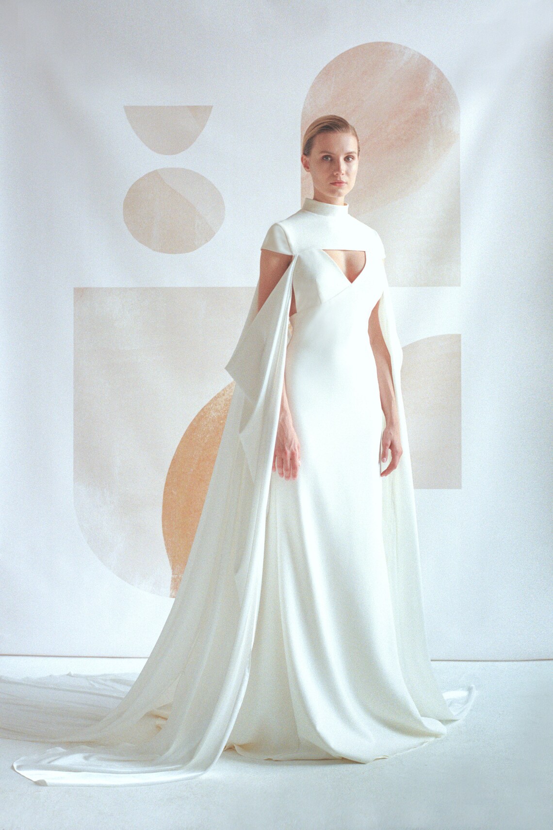 Bridal Satin Cape Minimalist Cape for Bride Wedding Draped - Etsy