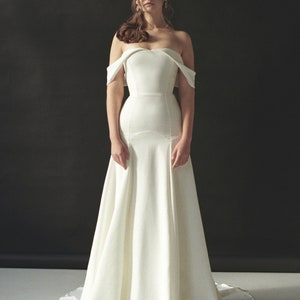 Off-the-shoulder Wedding Dress Minimalist Wedding Dress Modern Wedding ...