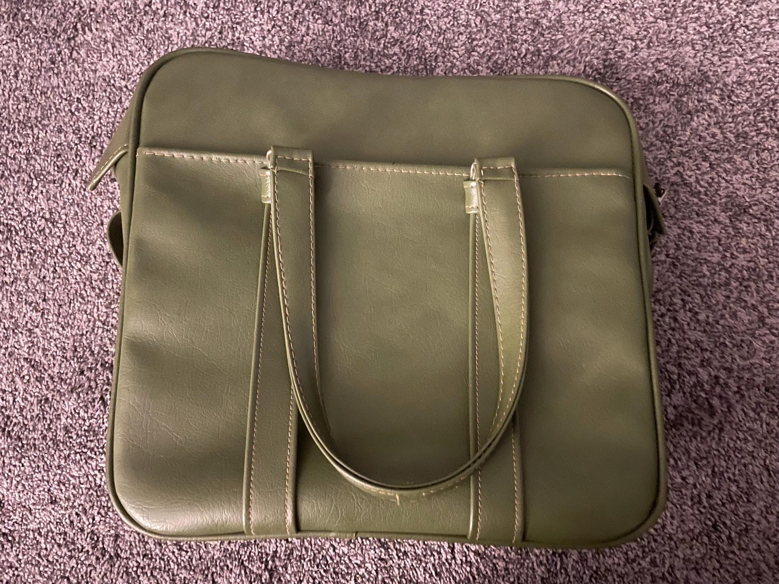 Samsonite Olive Green Leather Carry on Suitcase Bag - Etsy