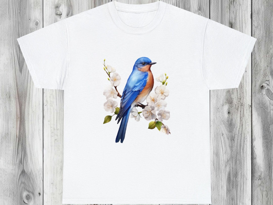 Eastern Bluebird Shirt Blue Bird T Shirt Eastern Blue Bird Cotton Tee Bird Lovers Shirt