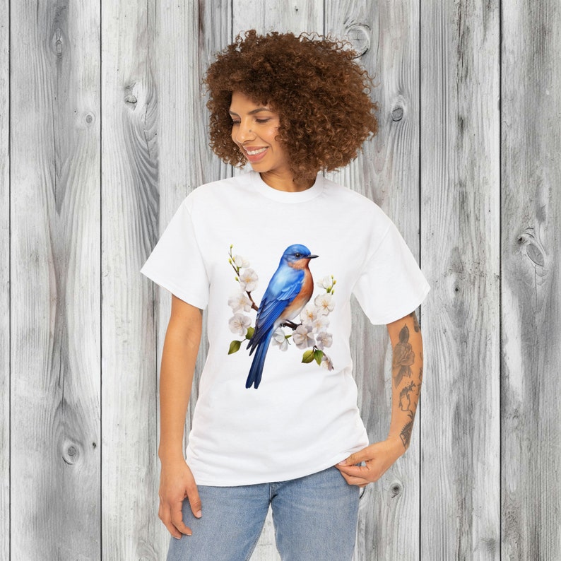 Eastern Bluebird Shirt, Blue Bird T-shirt, Eastern Blue Bird Cotton Tee ...